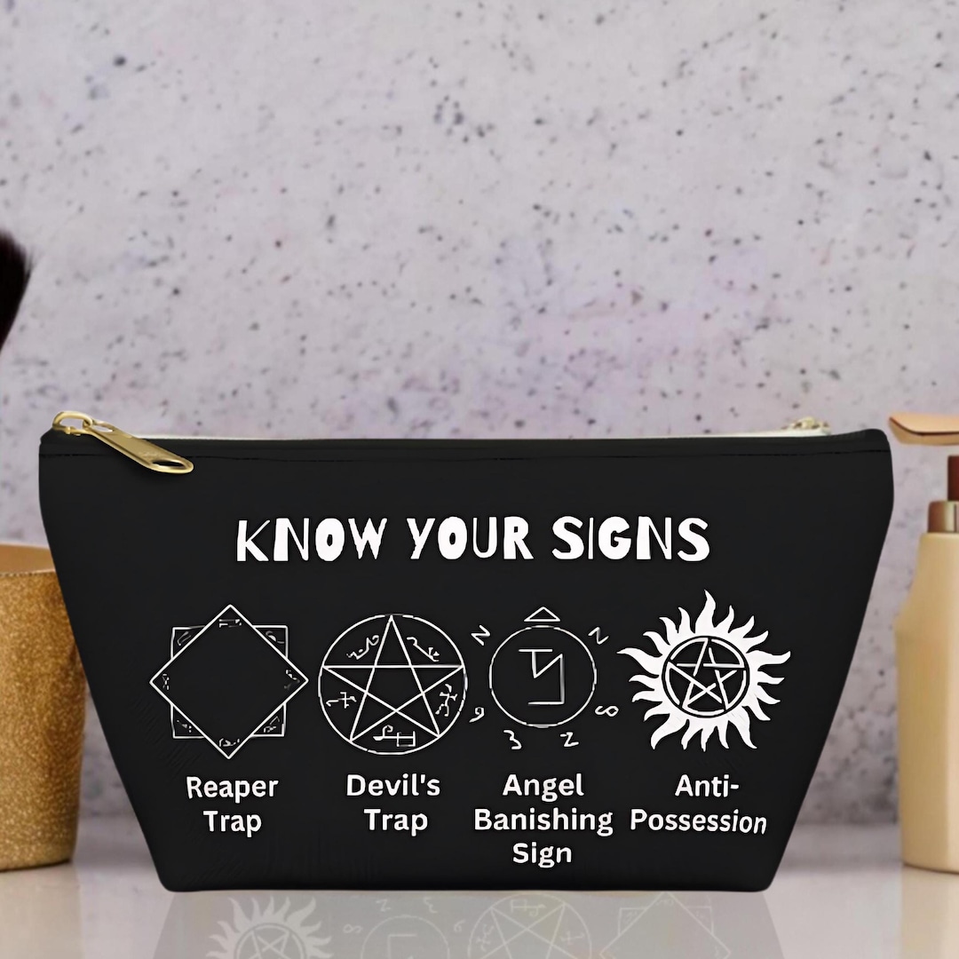 Know Your Signs Supernatural Merch Accessory Bag, Supernatural Gift for ...