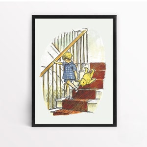 Boho Winnie the Pooh Wall Art Decor for Nursery, Vintage Wall Art Pooh ...