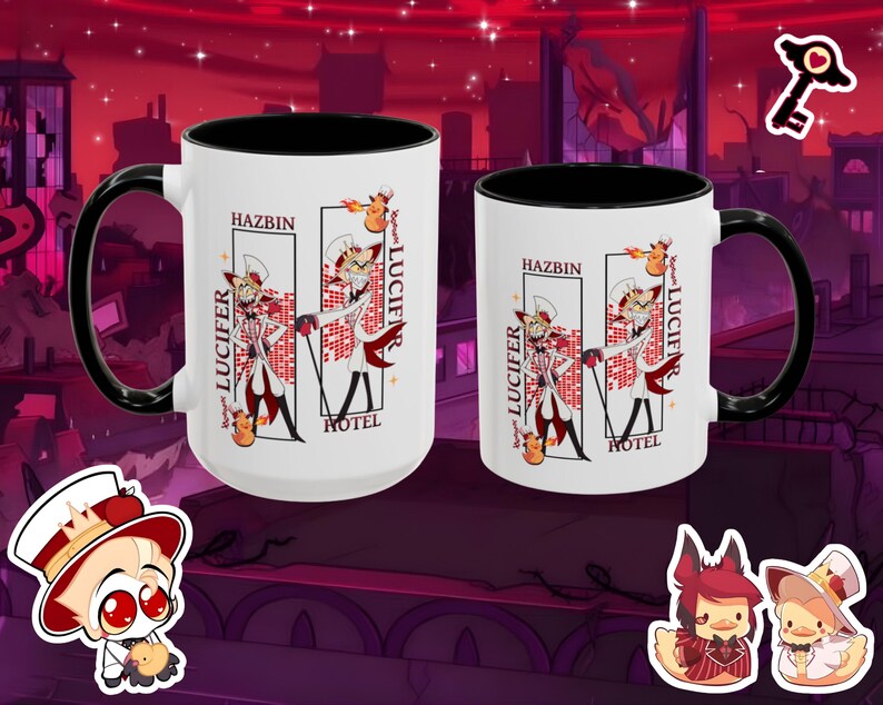 Ceramic Lucifer Hazbin Hotel Mug – Lucifer Morningstar Fan Art Coffee ...