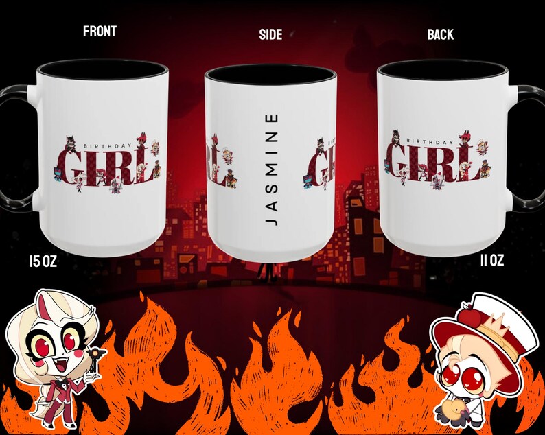 Personalized Hazbin Hotel Mug, Custom Ceramic Birthday Mug, Characters ...