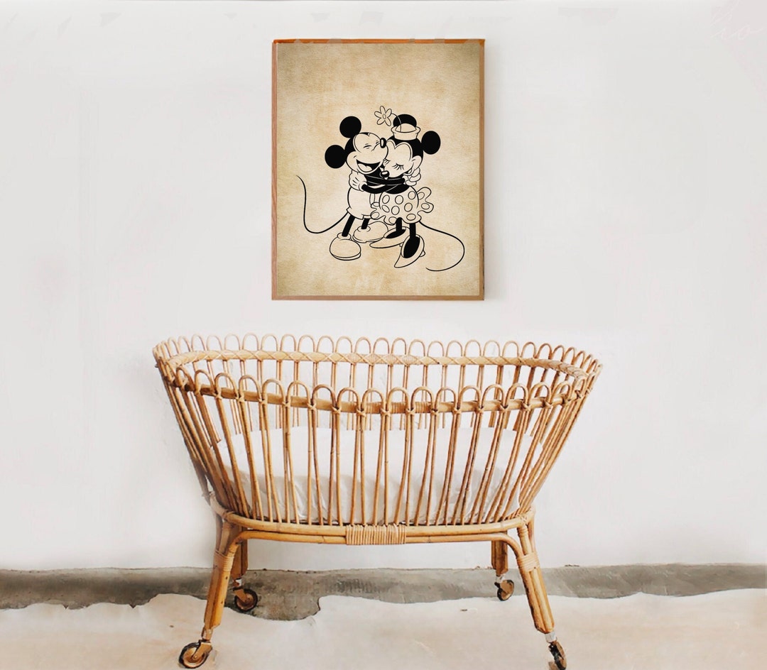 Steamboat Willie Mickey Mouse Vintage Wall Art Decor for Nursery Wall ...