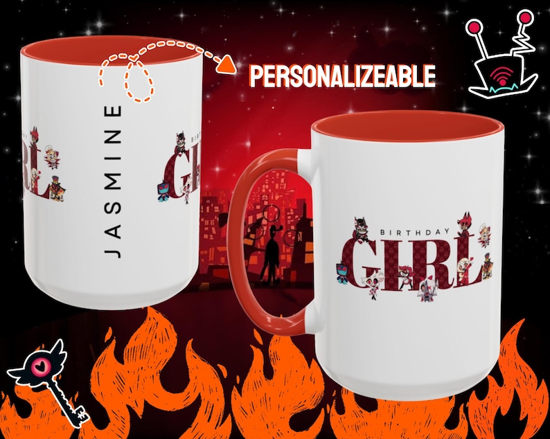 Personalized Hazbin Hotel Mug, Custom Ceramic Birthday Mug, Characters ...