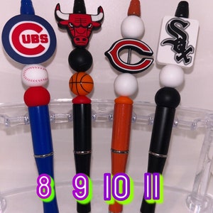 NEWLY ADDED: Sports Beaded Pens Bubblegum Bead Pens Silicone Beaded ...