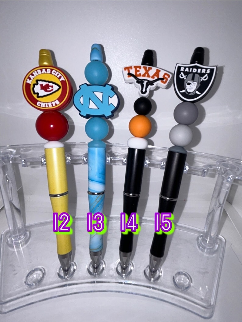 NEWLY ADDED: Sports Beaded Pens Bubblegum Bead Pens Silicone Beaded ...