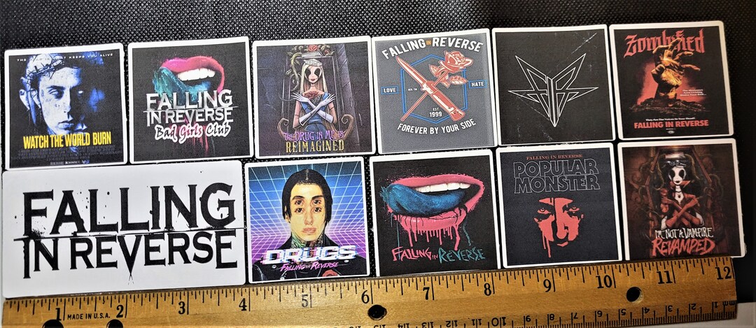 Falling in Reverse Stickers Set - 11 Stickers, FIR Stickers, Ronnie ...