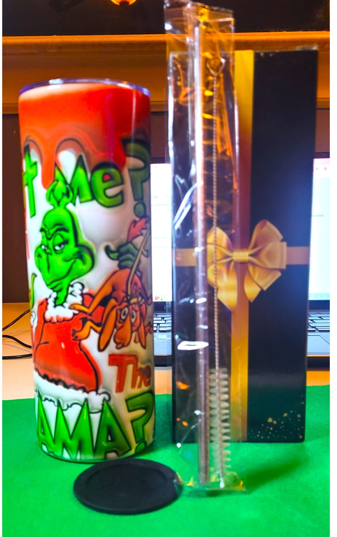 The Grinch- is It Me Am I the Drama?- 20oz Skinny Tumbler With Lid ...