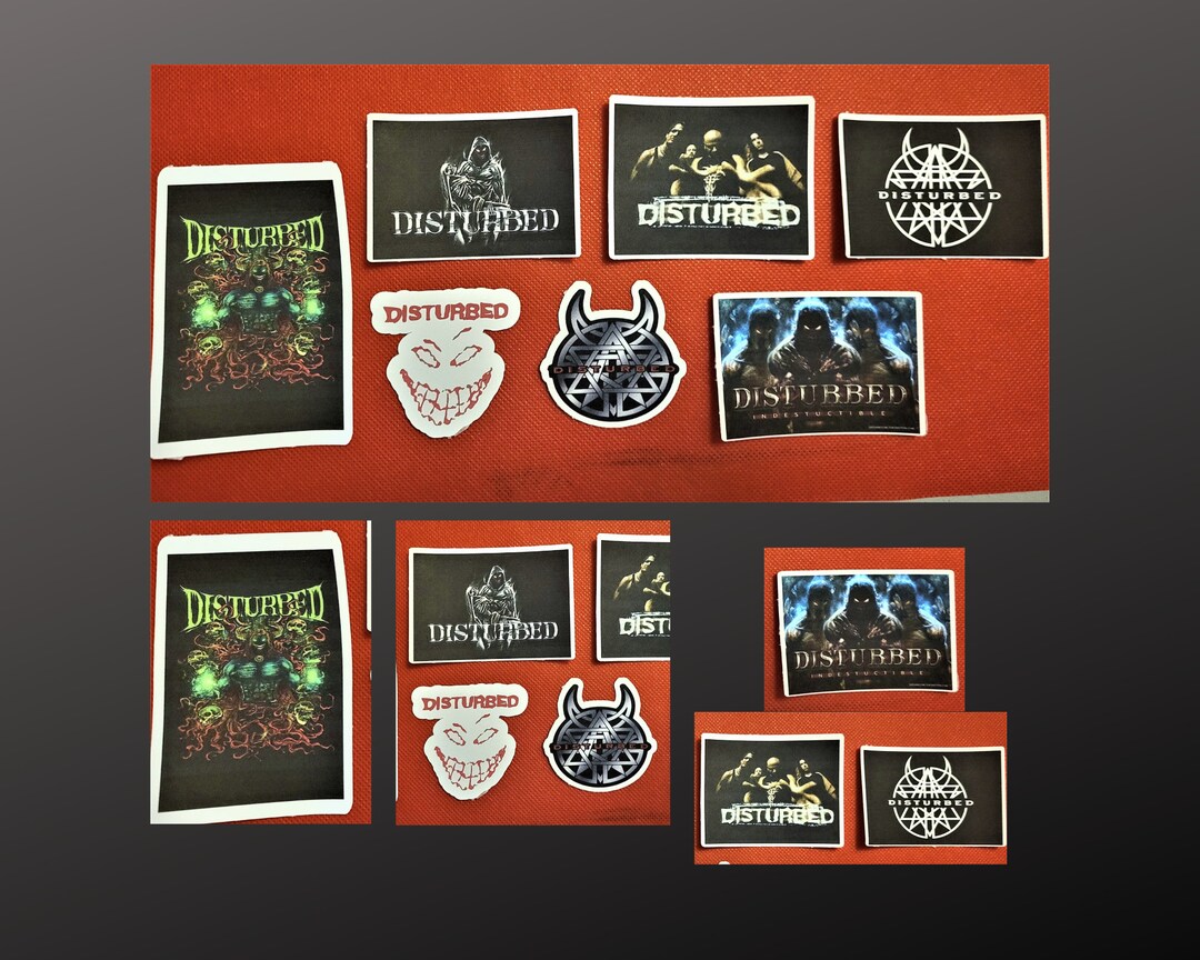 Disturbed Stickers Set - 7 Stickers, Down With the Sickness, David ...