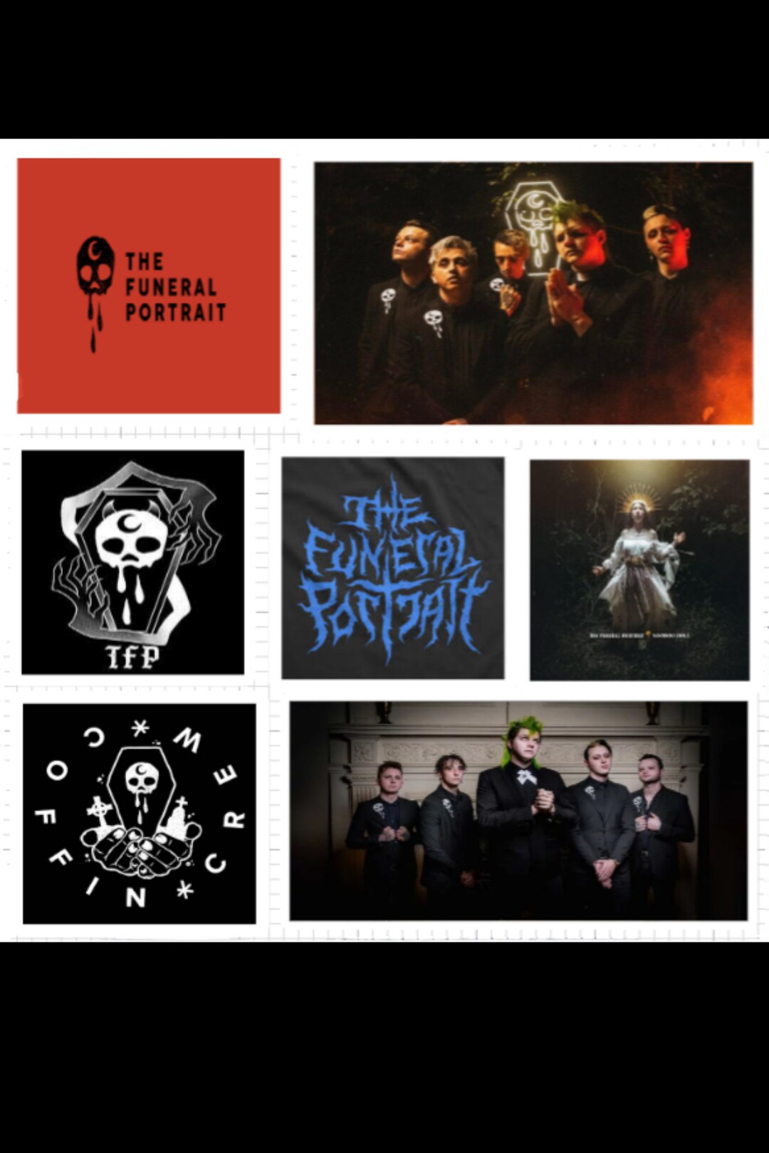 The Funeral Portrait Band Stickers Set - 7 Stickers, Emo Band Stickers ...