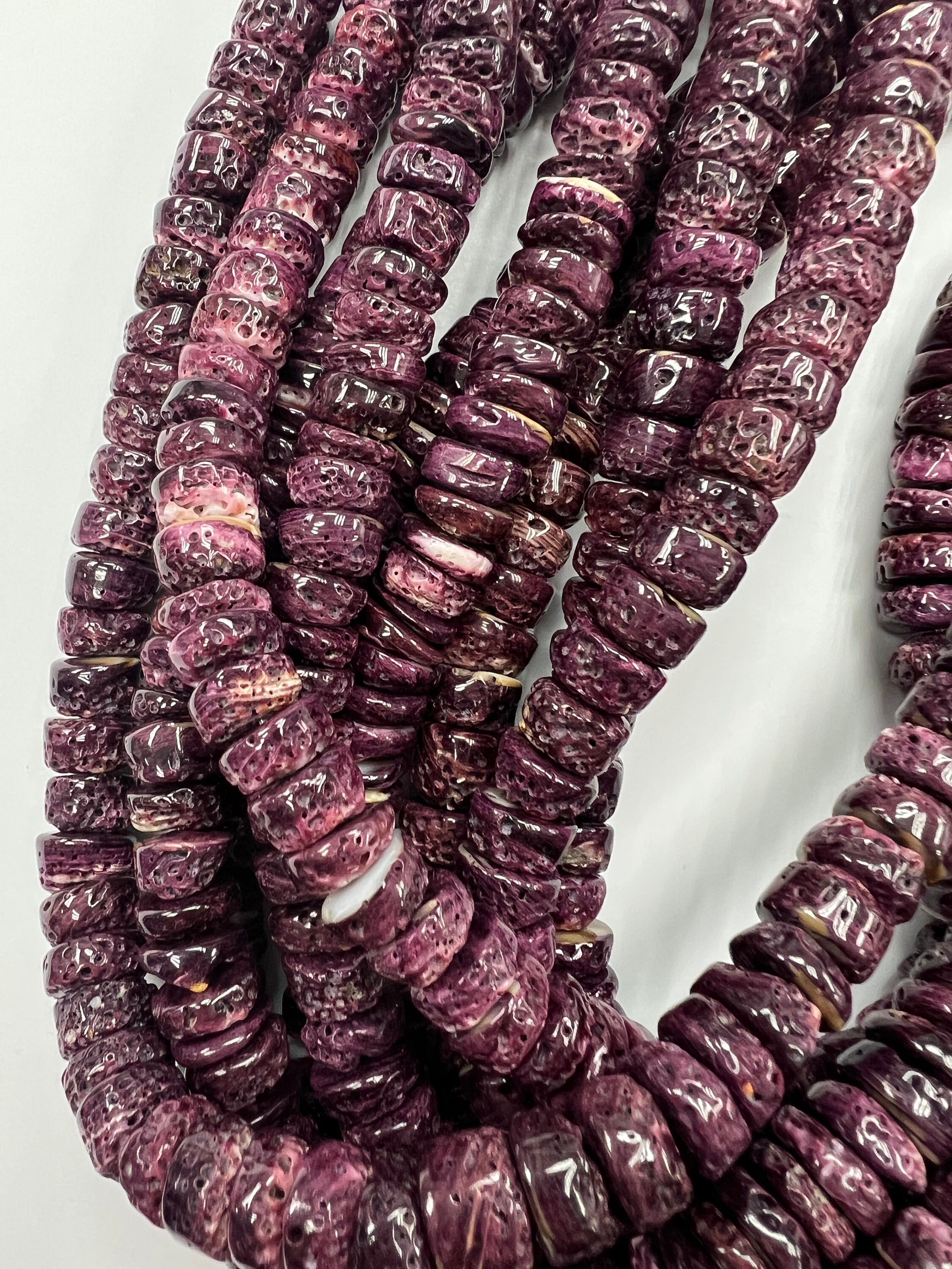 Purple Spiny Oyster Shell Heishi 16inches - Etsy