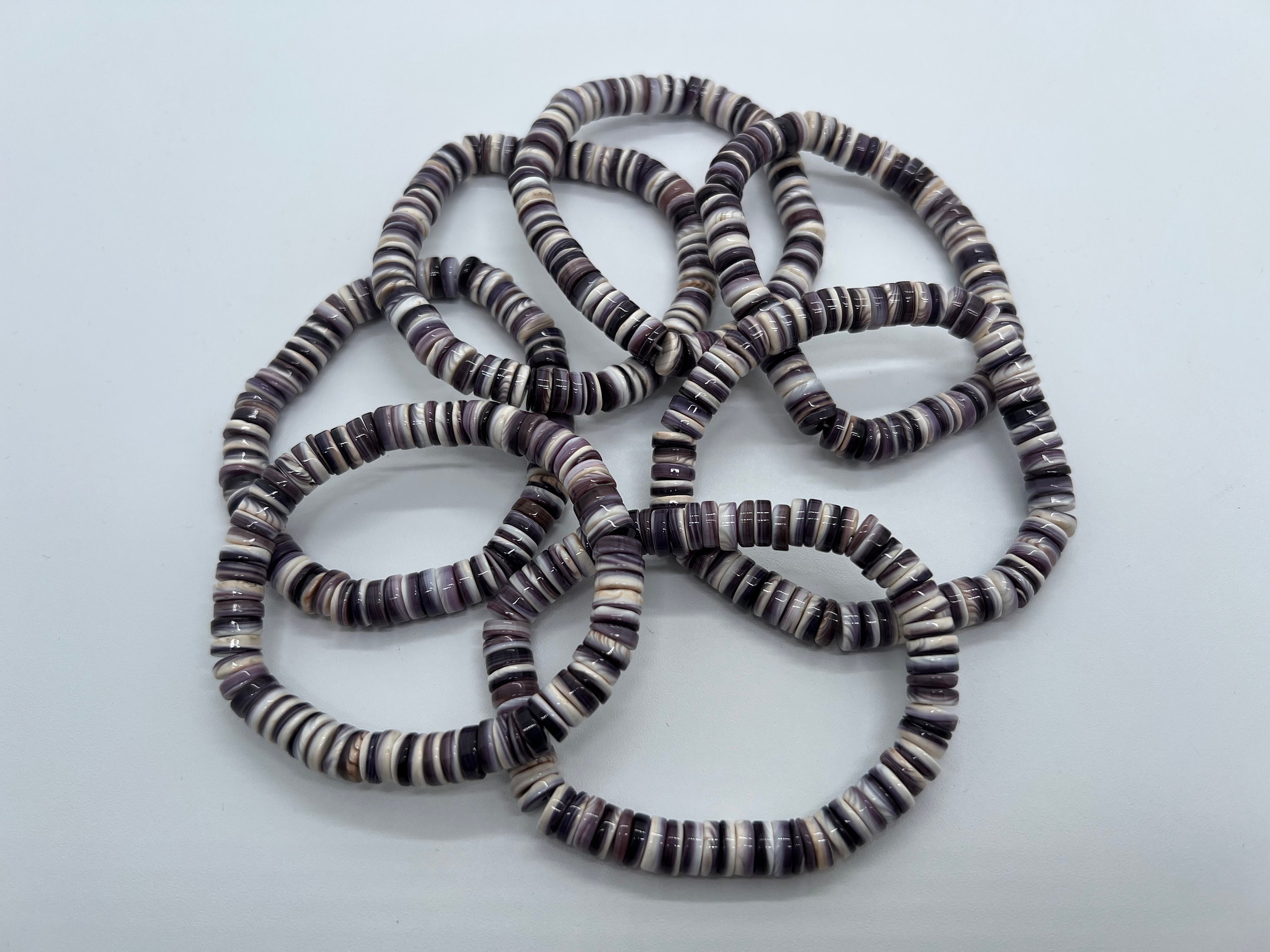 8/10mm Normal Quality Wampum Shell Round Disc Bracelet - Etsy