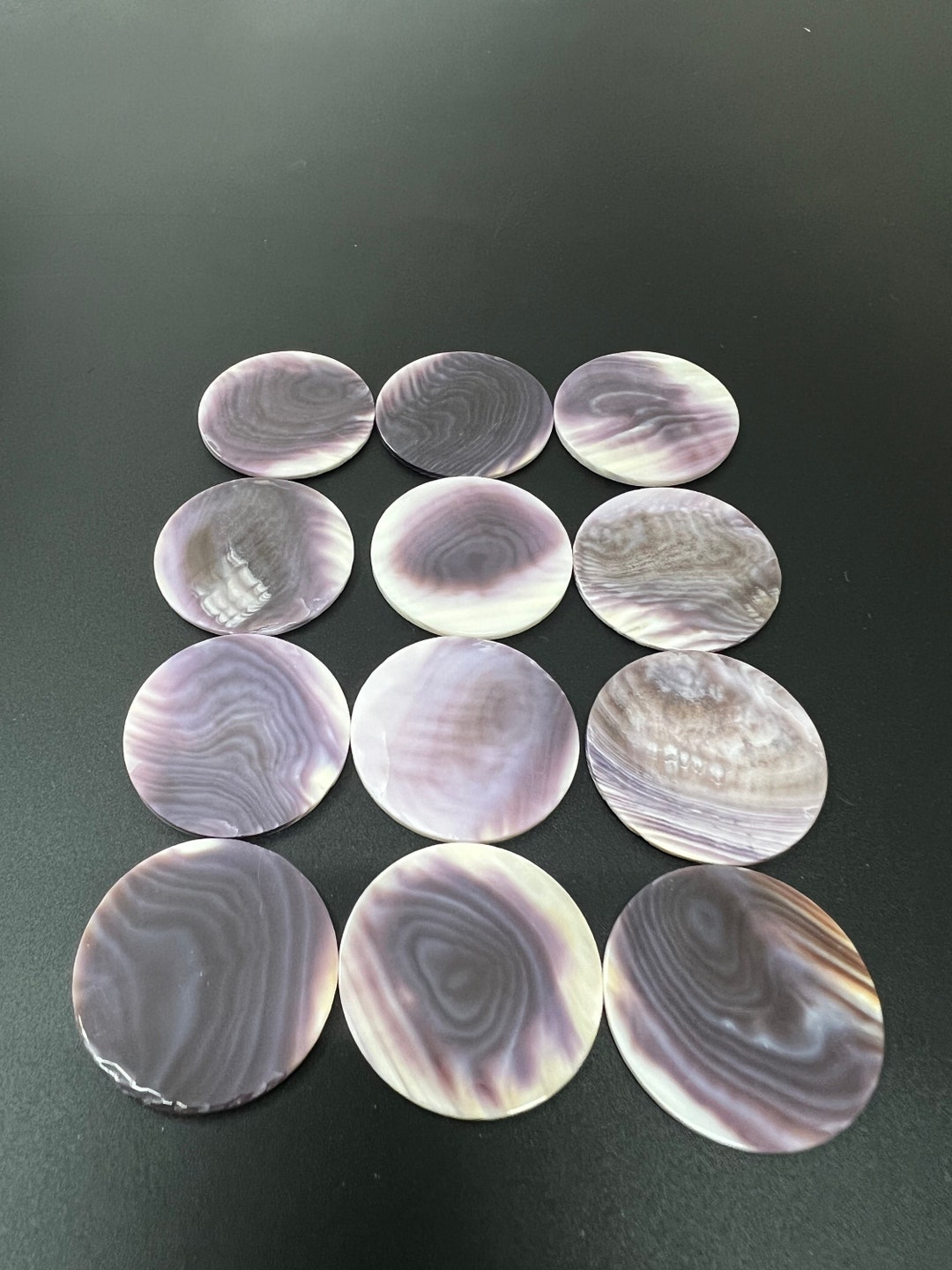Normal Quality 25mm Wampum Shell Round Loose Pieces With Both Side Flat ...