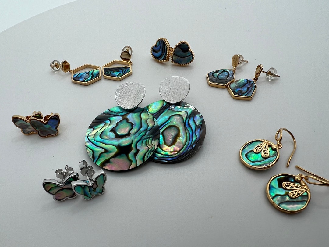 Abalone Shell S925 Sliver Earrings - Etsy