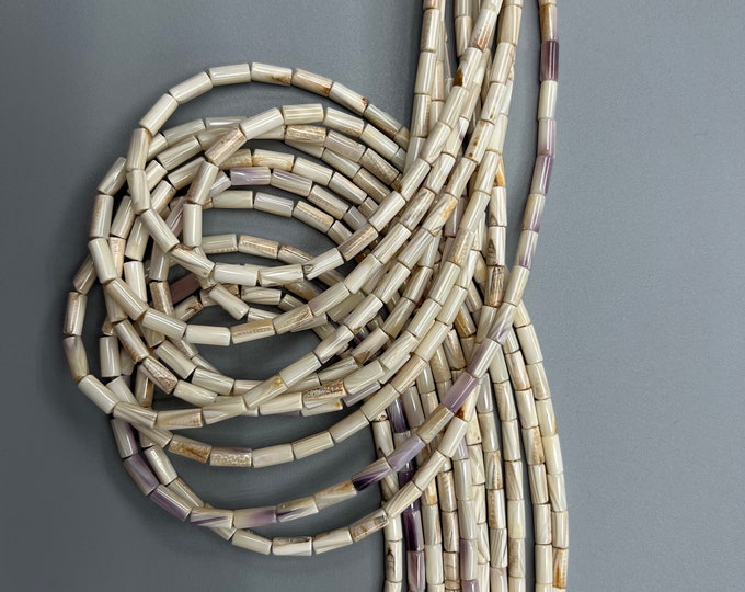 White Color Wampum Shell Tube Bead 16inch - Etsy