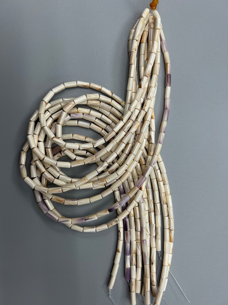 White Color Wampum Shell Tube Bead 16inch - Etsy