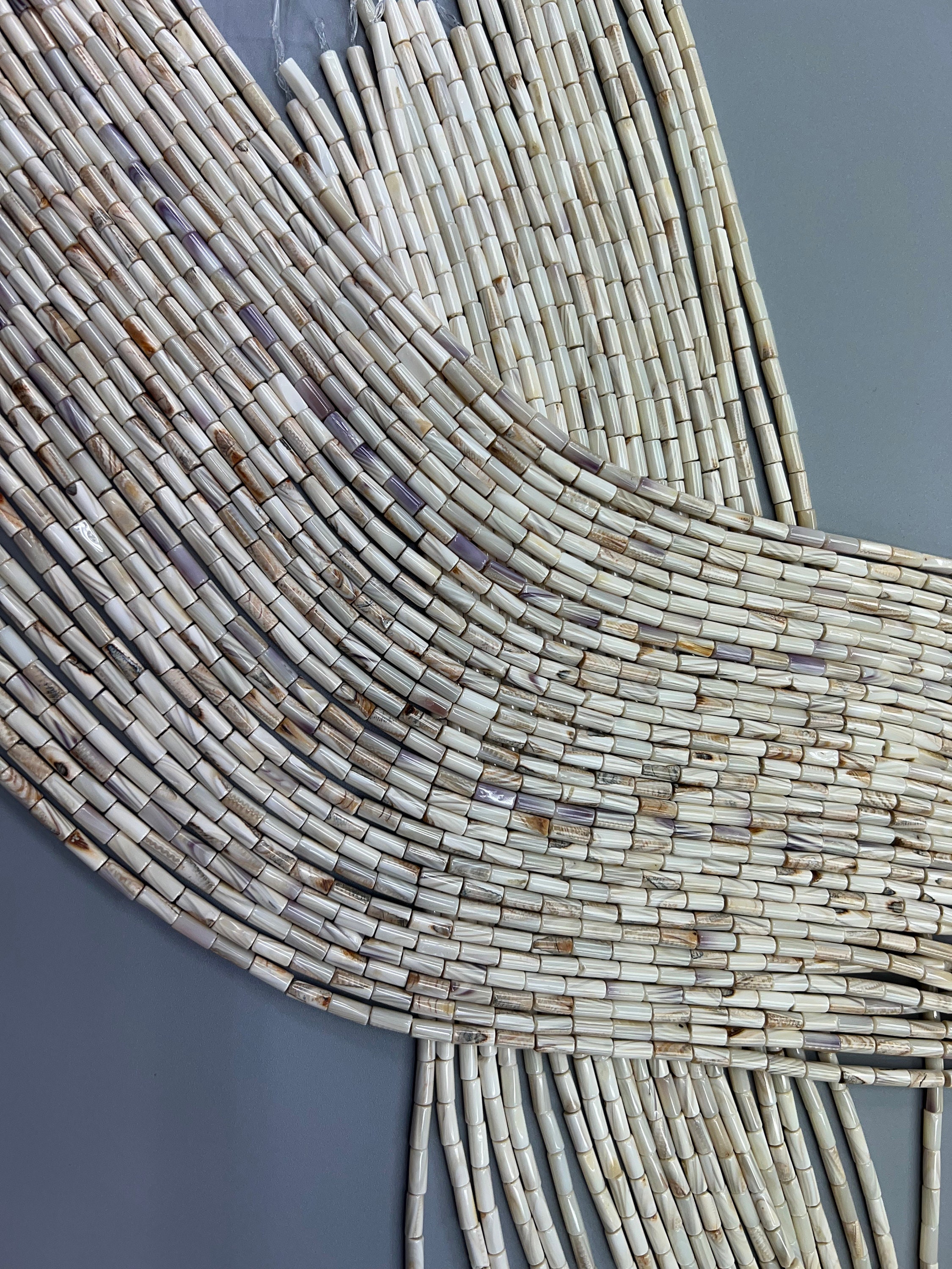 White Color Wampum Shell Tube Bead 16inch - Etsy