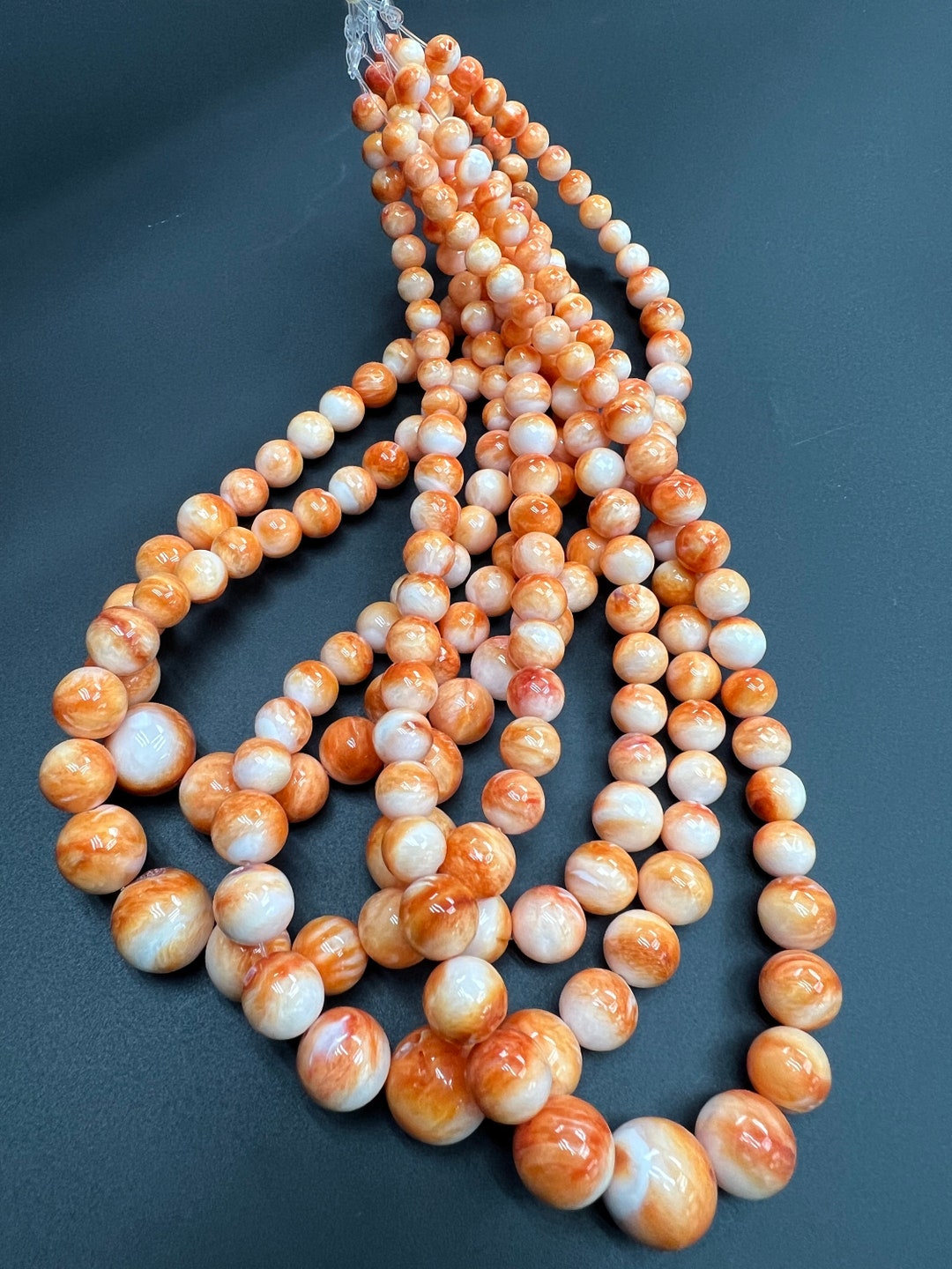 7-14.5mm Spiny Oyster Shell Graduate Round Beads - Etsy