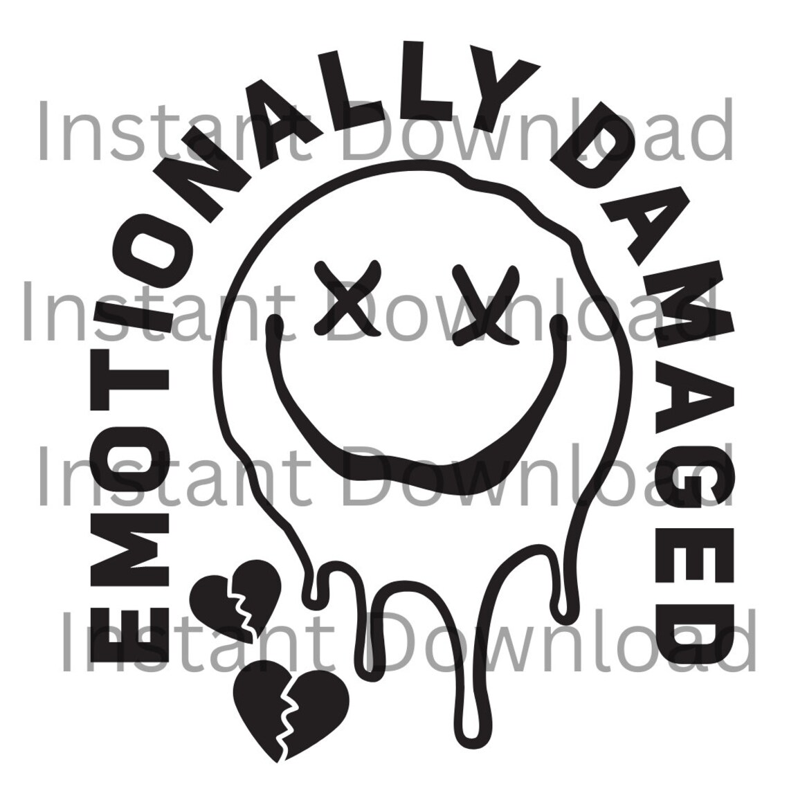 Emotionally Damaged Svg Smiley Svg - Etsy