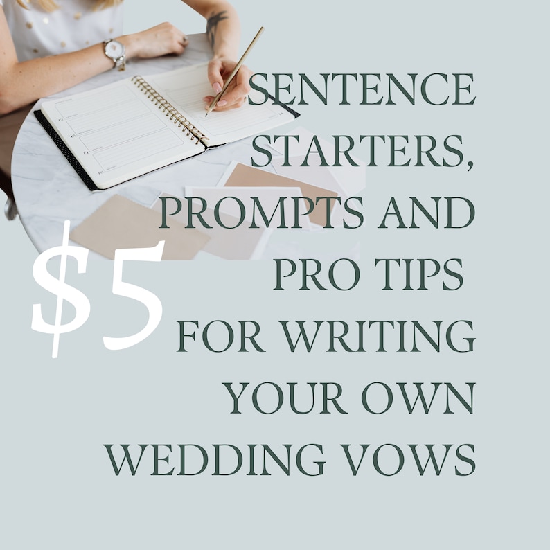How-to Write Wedding Vows Sentence Starters, Prompts and Tips Digital ...