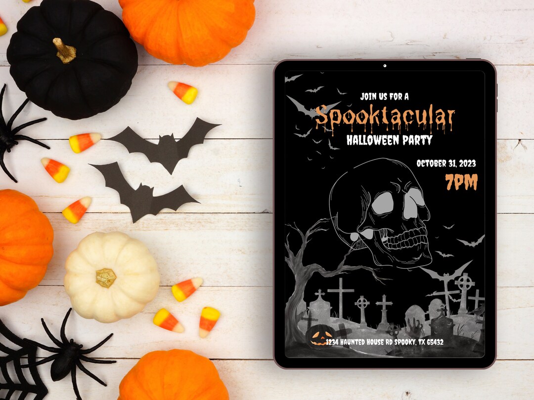 EDITABLE Halloween Party Invite, Party Invitation, Halloween Invitation ...