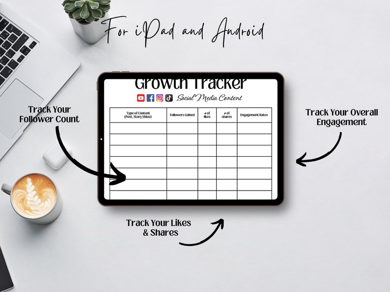 Social Media Content Growth Tracker Template, Social Media Kit, Content ...