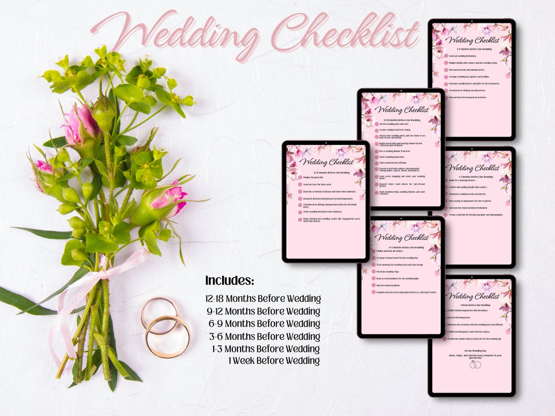 Printable Wedding Checklist, Wedding Planning, Wedding Spreadsheet ...