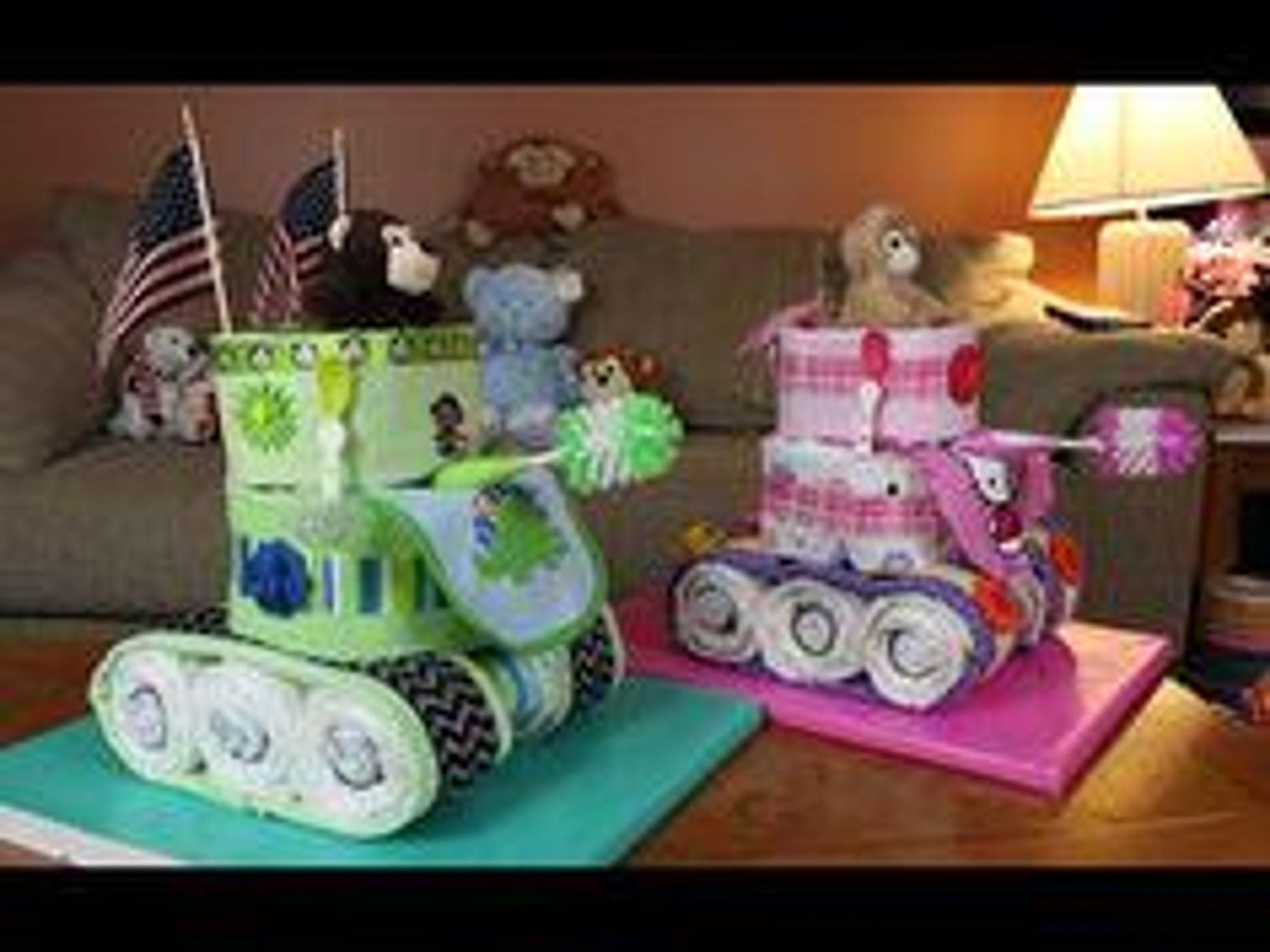 Tiny Tanker Diaper Cake/baby Shower Centerpiece/diaper Cake/diaper Tank ...