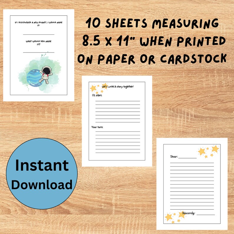 Outerspace Themed Pen Pal Printable Sheets, Pen Pal Print Outs ...