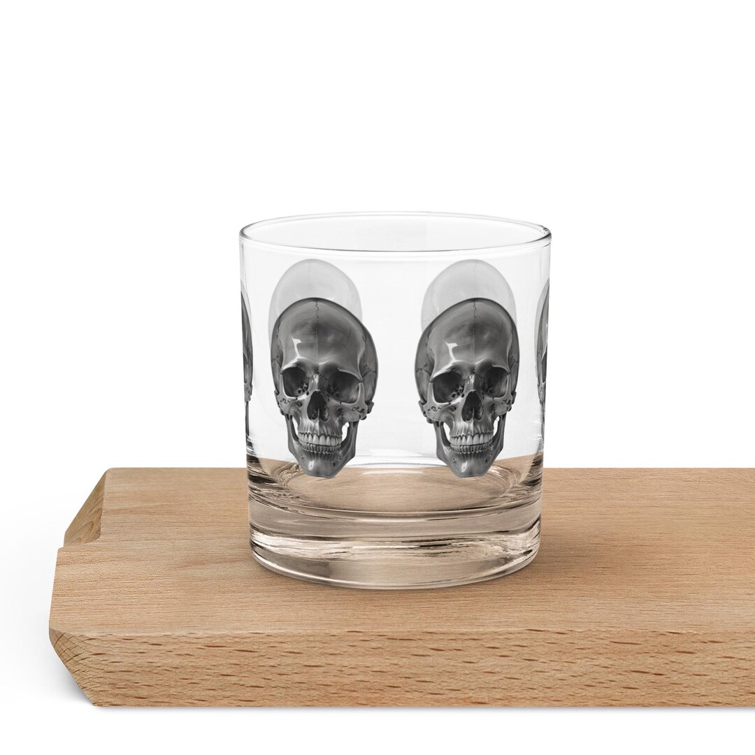 Skull Solid Rocks Glass - Etsy