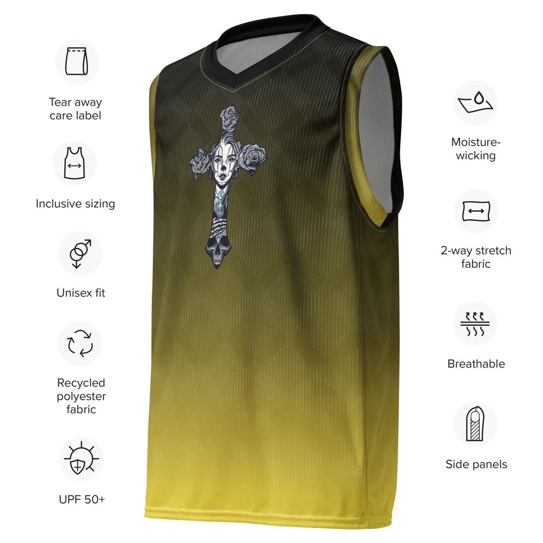 Tattoo Cross Basketball Jersey - Etsy