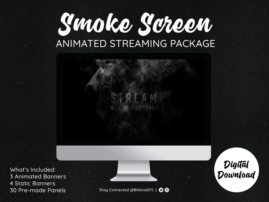 Animated Smoke Screen Streaming Package | Twitch & Kick Banners and ...