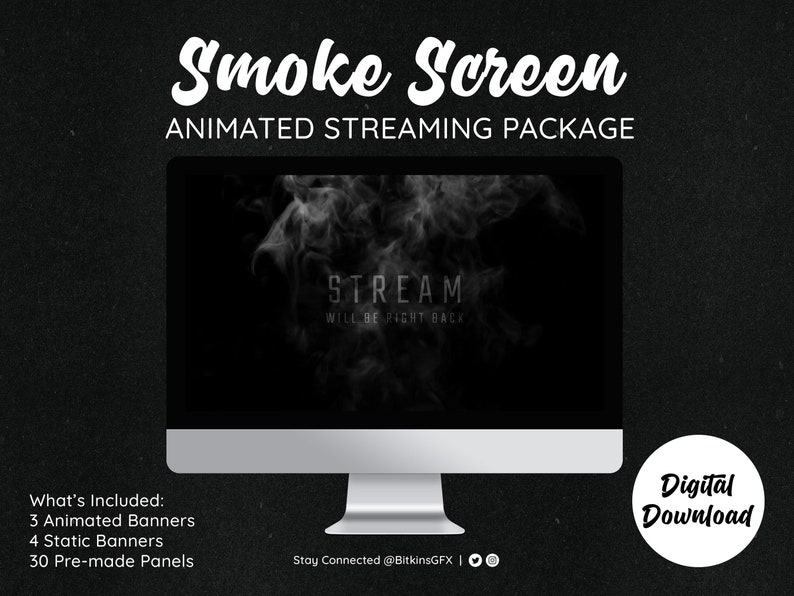 Animated Smoke Screen Streaming Package | Twitch & Kick Banners and ...