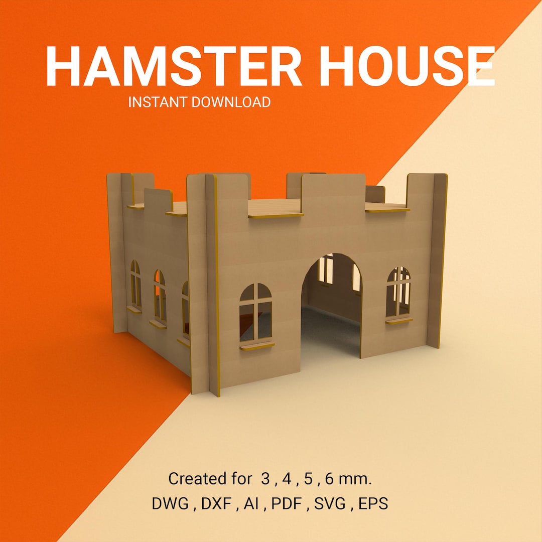 Laser Cut Hamster House Plan: SVG DXF DWG (digital Download, 3-6mm ...