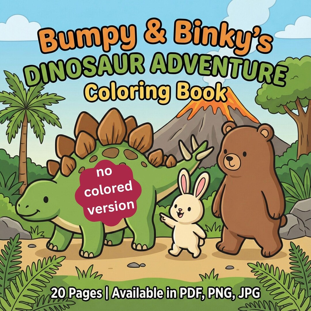 Dinosaur Adventure Coloring Pages | Dino & Prehistoric Theme | Bumpy ...