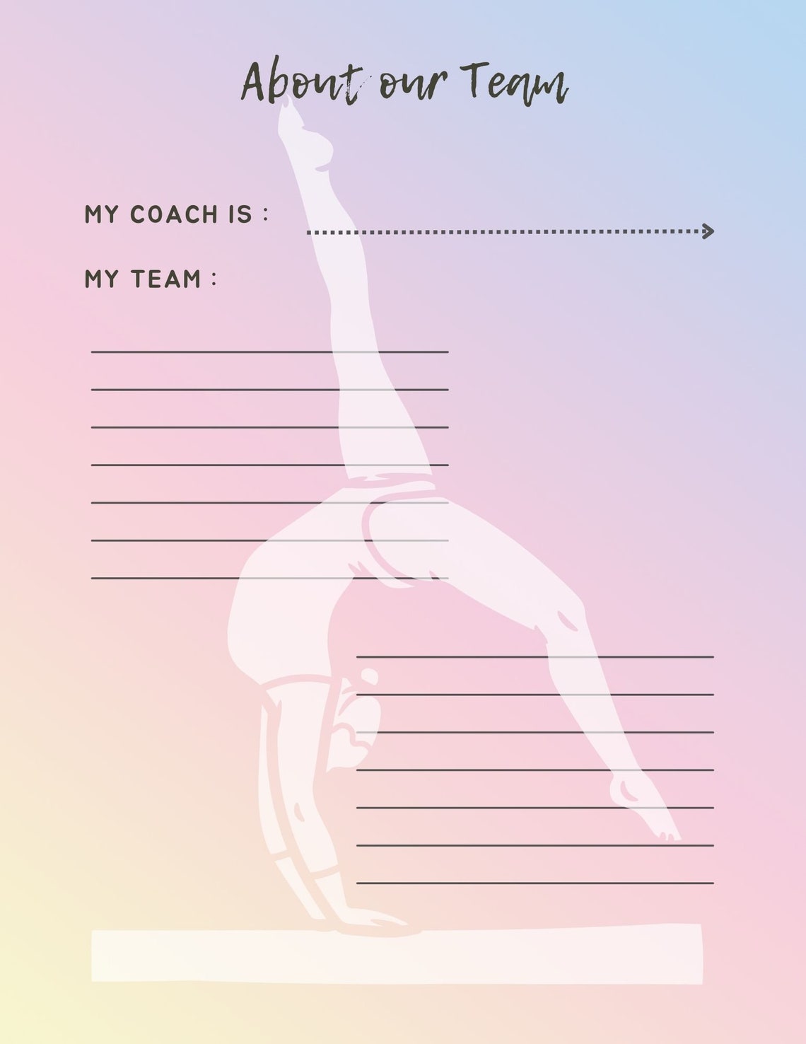 Gymnastics Meet / Competition Journal - Etsy
