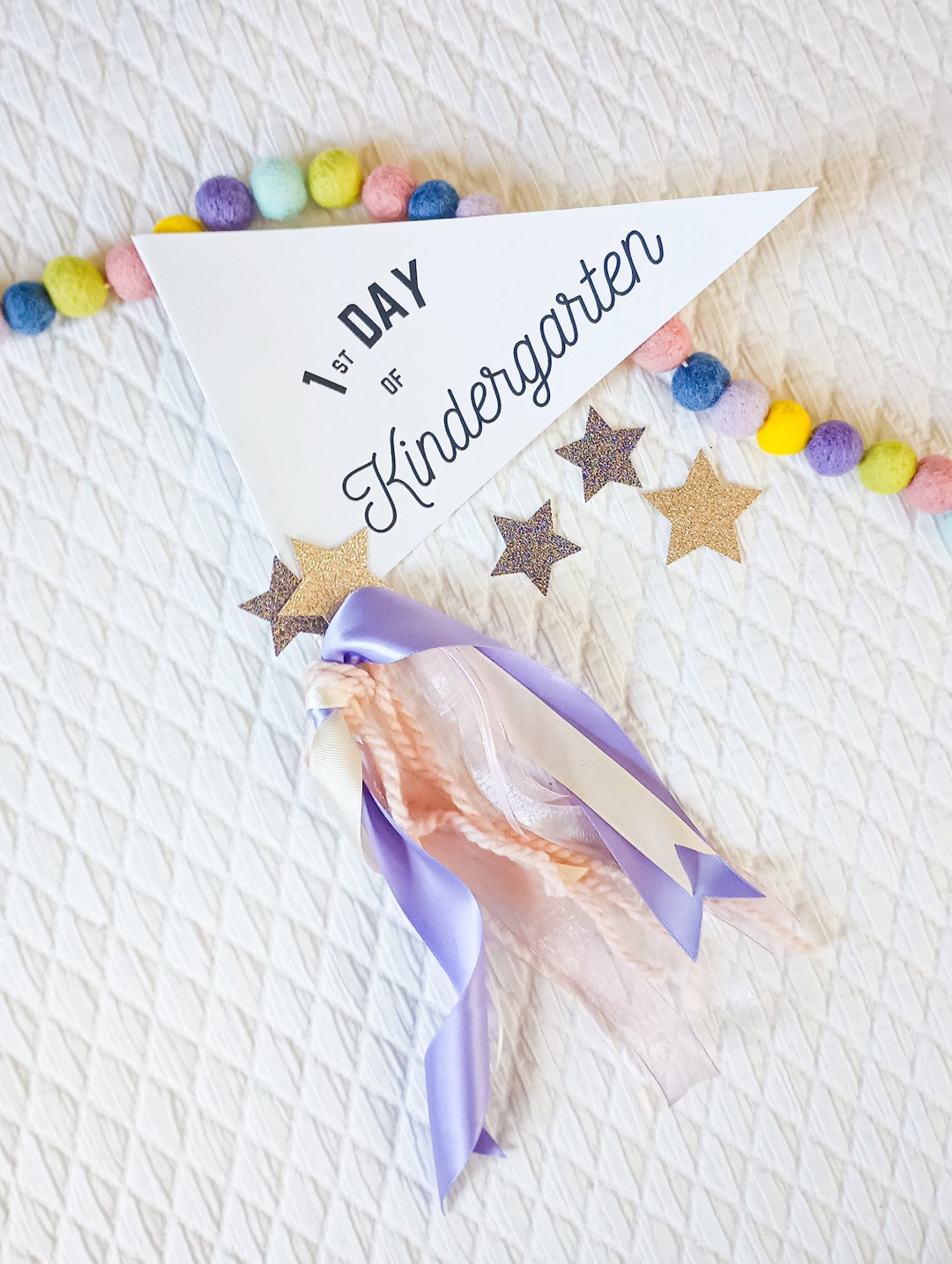 First Day of School Pennant Flag, School Day Banner and Pennant. Back ...