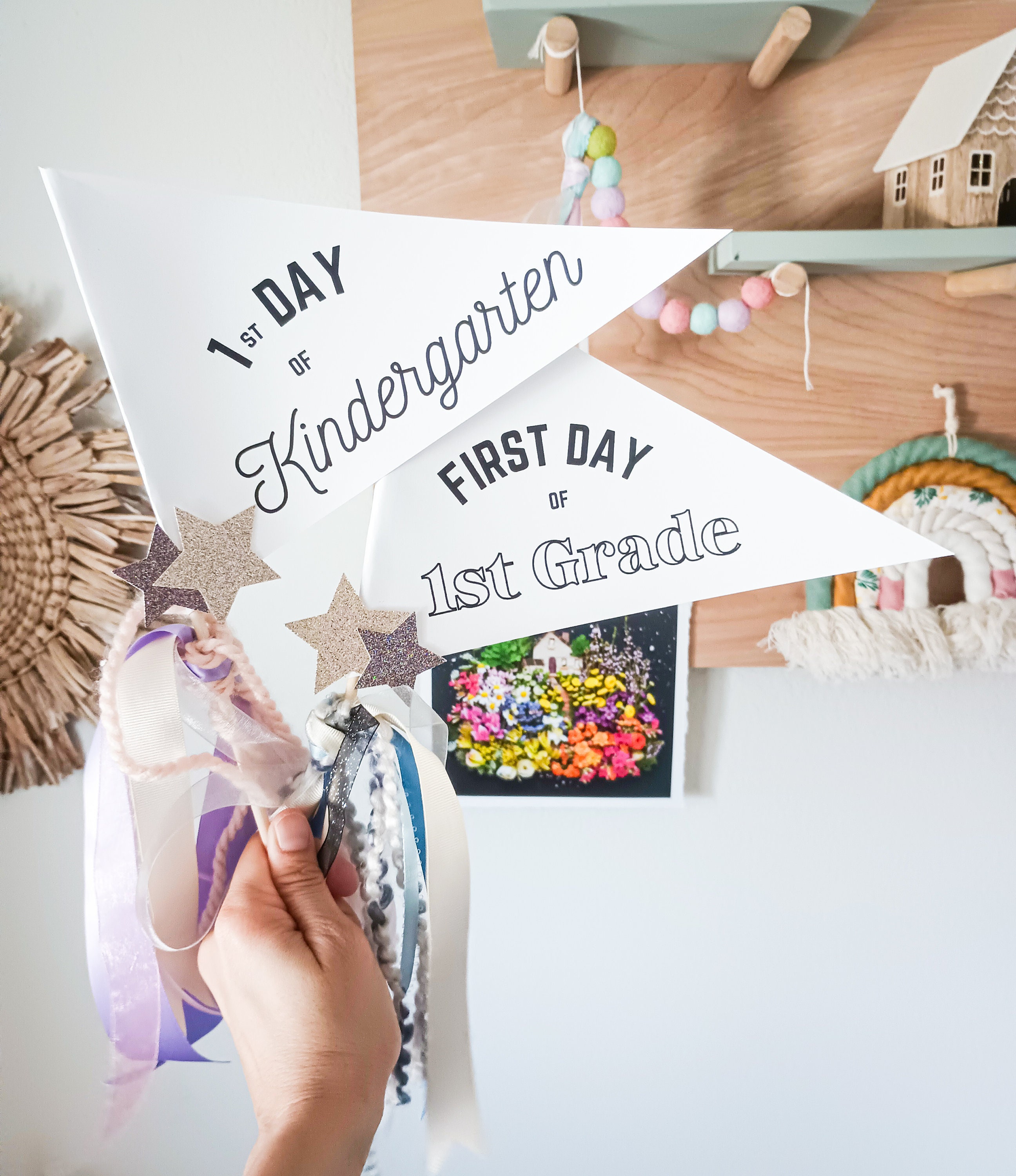 First Day of School Pennant Flag, School Day Banner and Pennant. Back ...