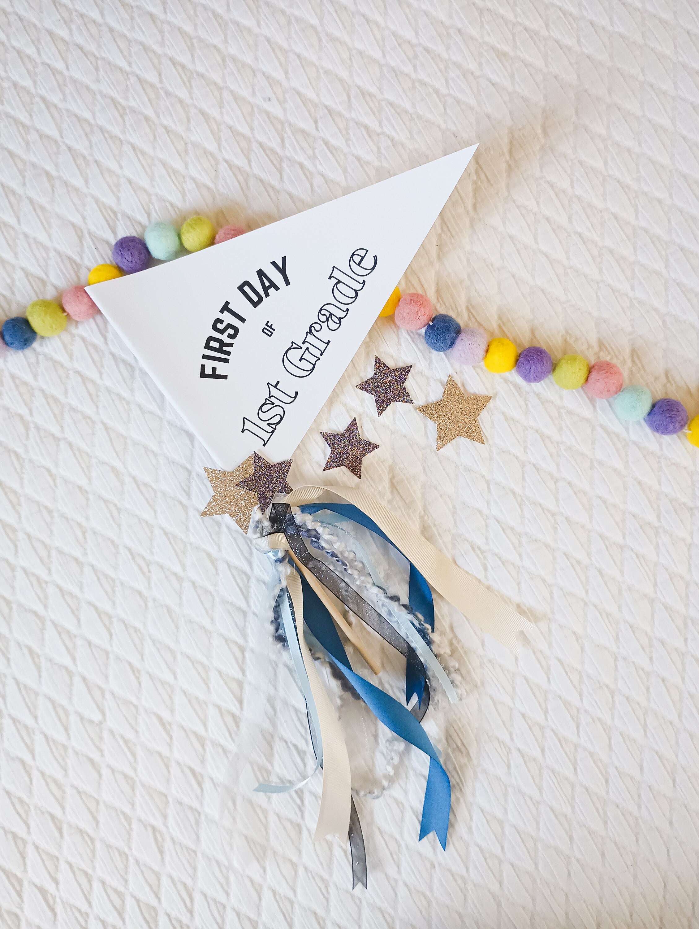 First Day of School Pennant Flag, School Day Banner and Pennant. Back ...