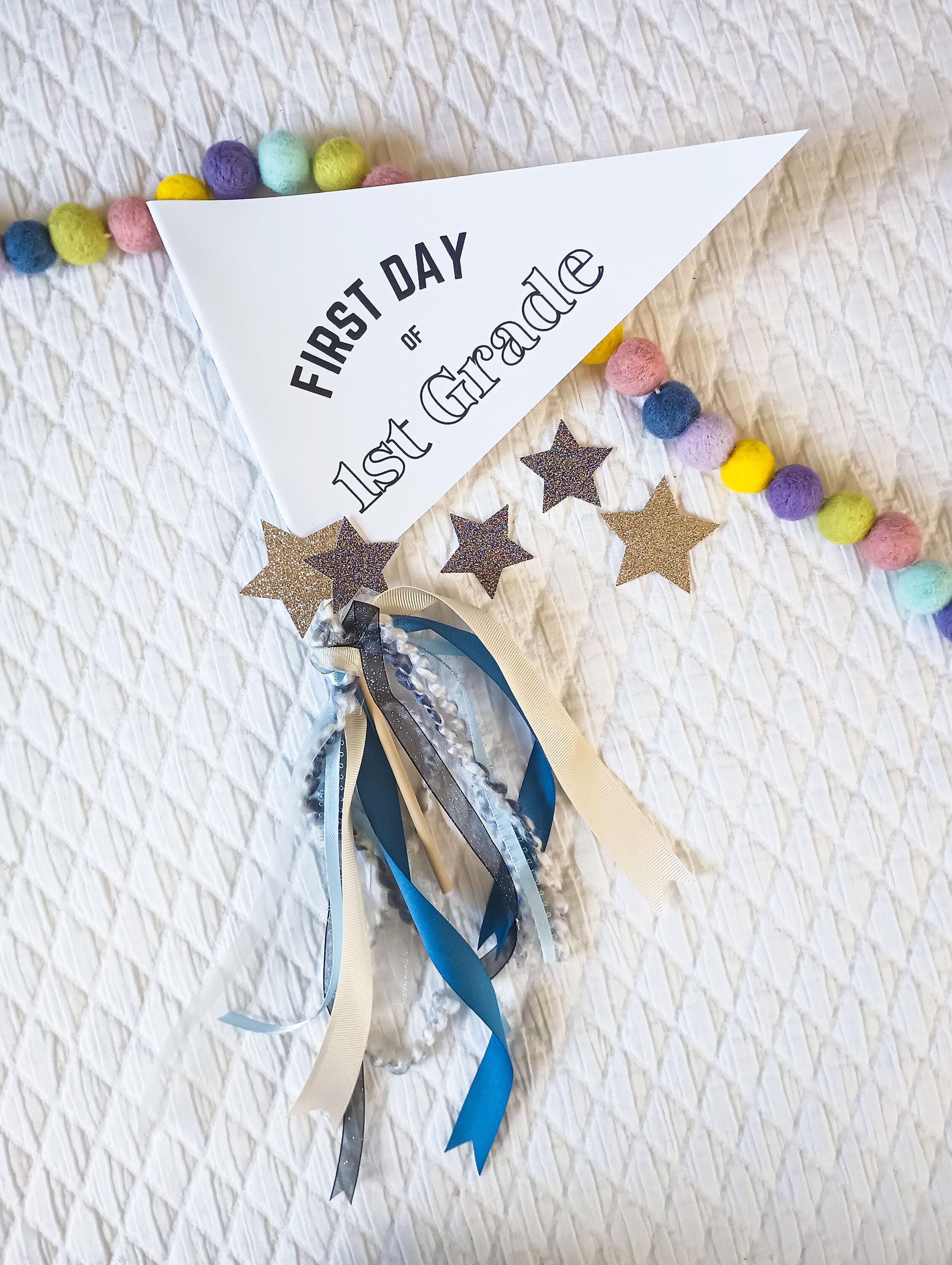 First Day of School Pennant Flag, School Day Banner and Pennant. Back ...