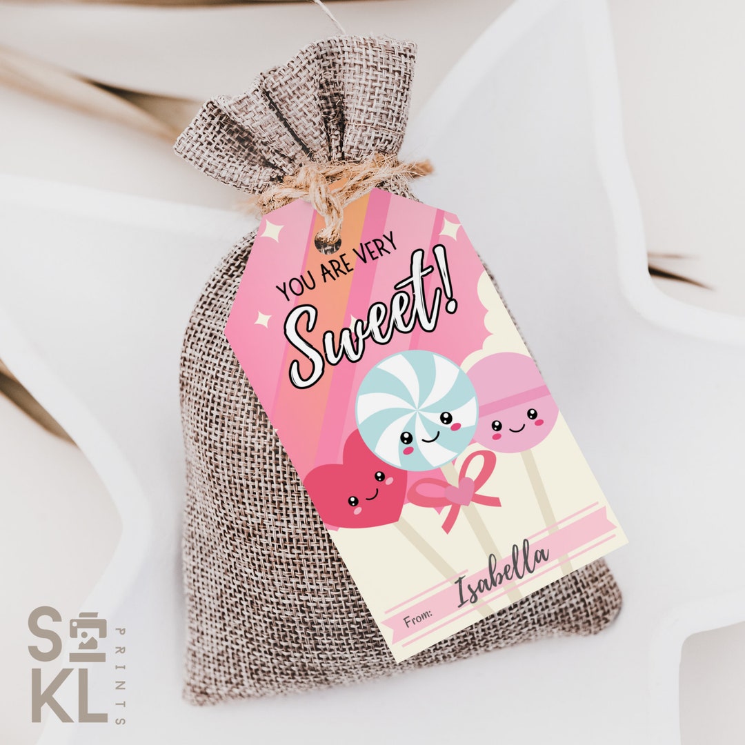 Editable - SWEET TREATS Valentines Tag Template, Personalizable, Easy ...