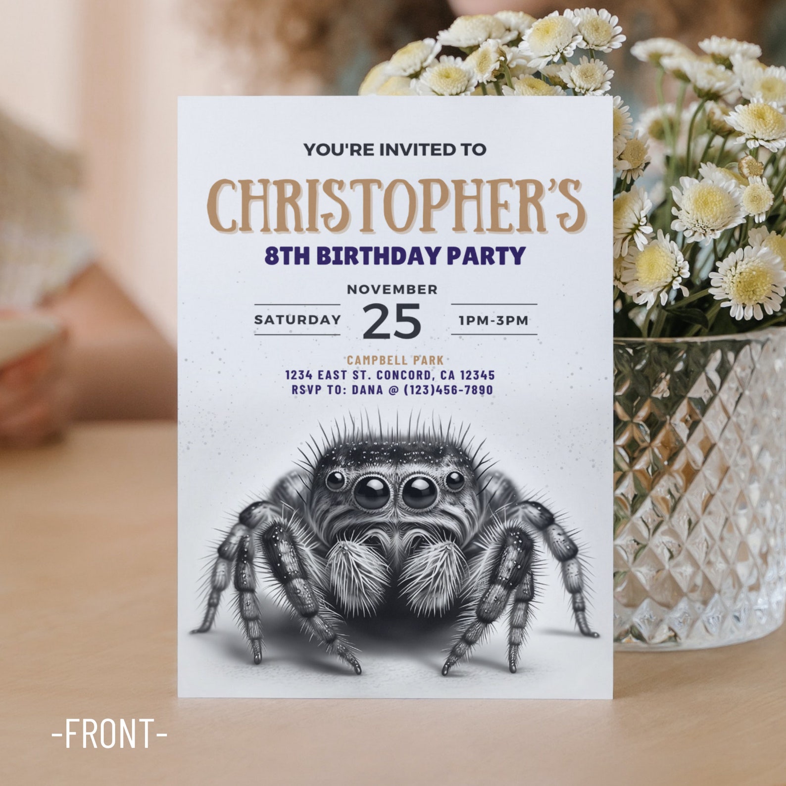 Editable - JUMPING SPIDER Theme Birthday Party Invitation Template ...