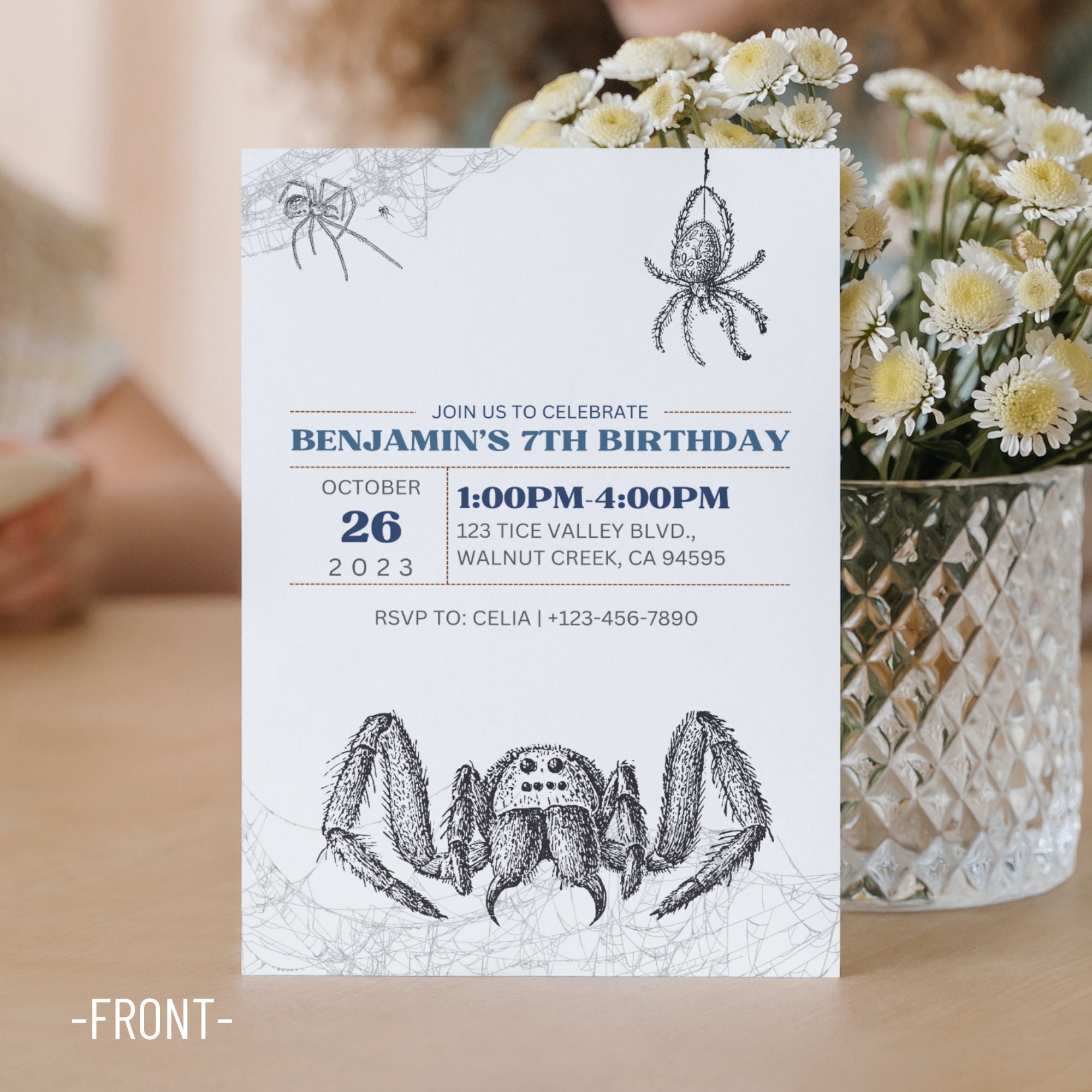 Editable - SPIDER Theme Birthday Party Invitation Template ...