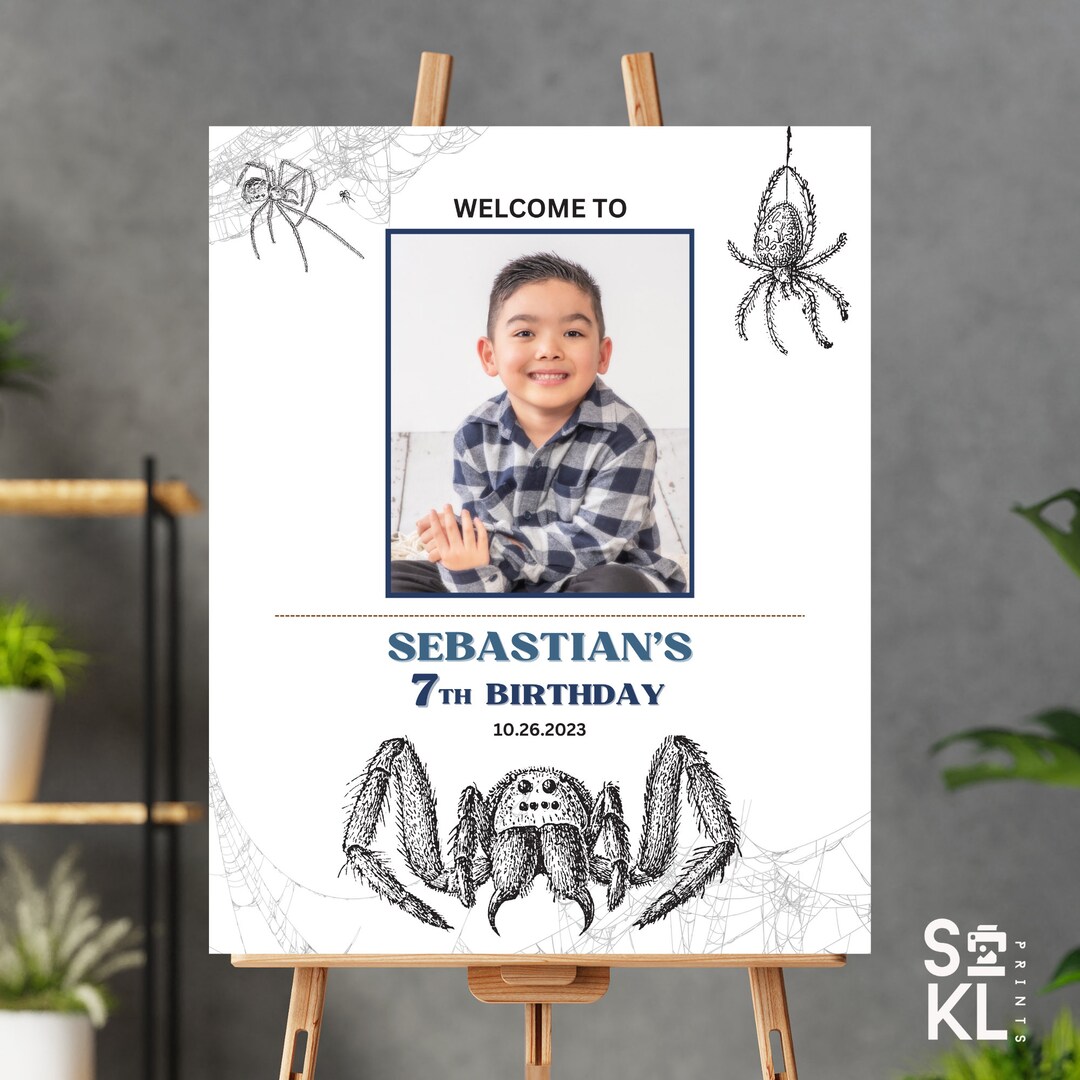 Editable - 16in X 20in, SPIDER Theme Birthday Poster, Personalized ...
