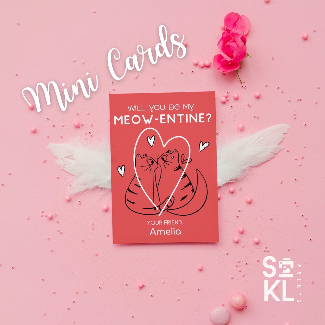 Editable - CATS Valentines Mini Cards Template, Personalizable, Easy ...