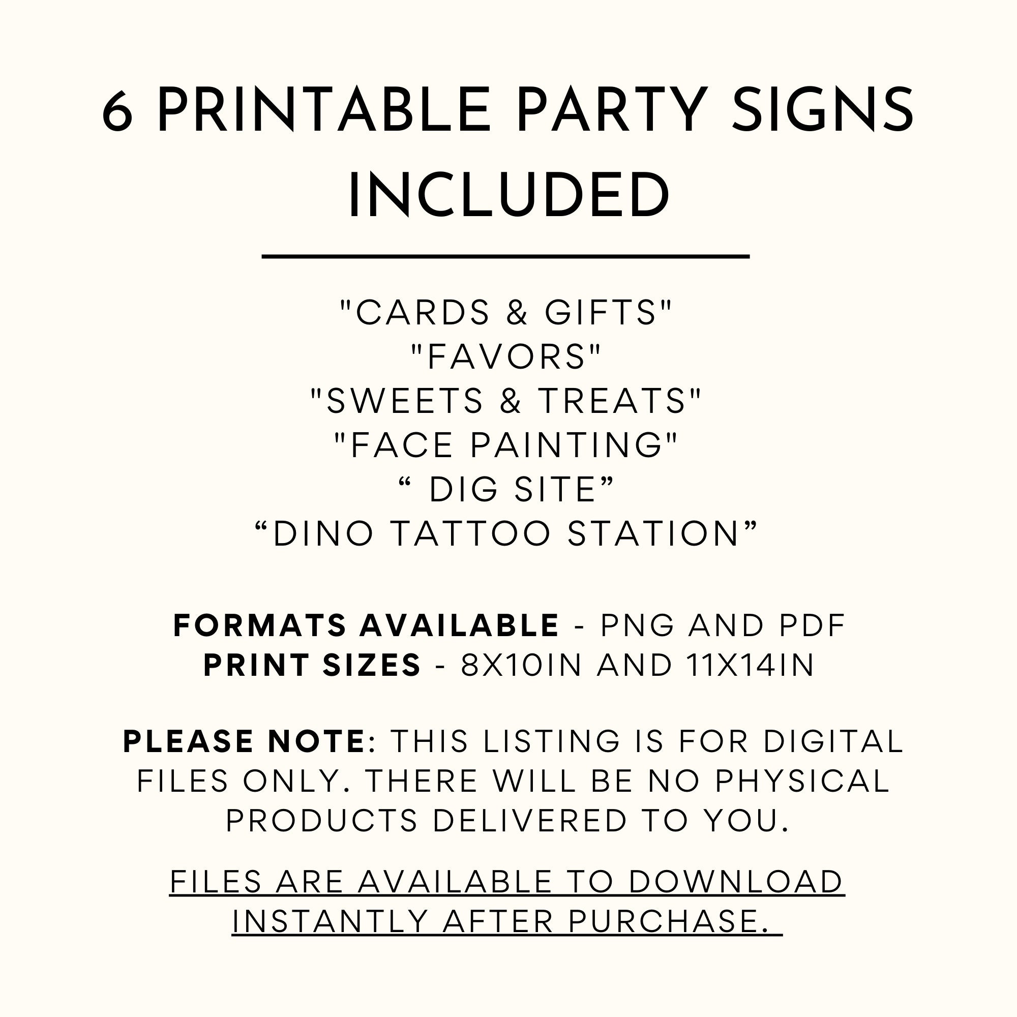 Set of Printable Party Signs/decor DINOSAUR Theme Birthday - Etsy