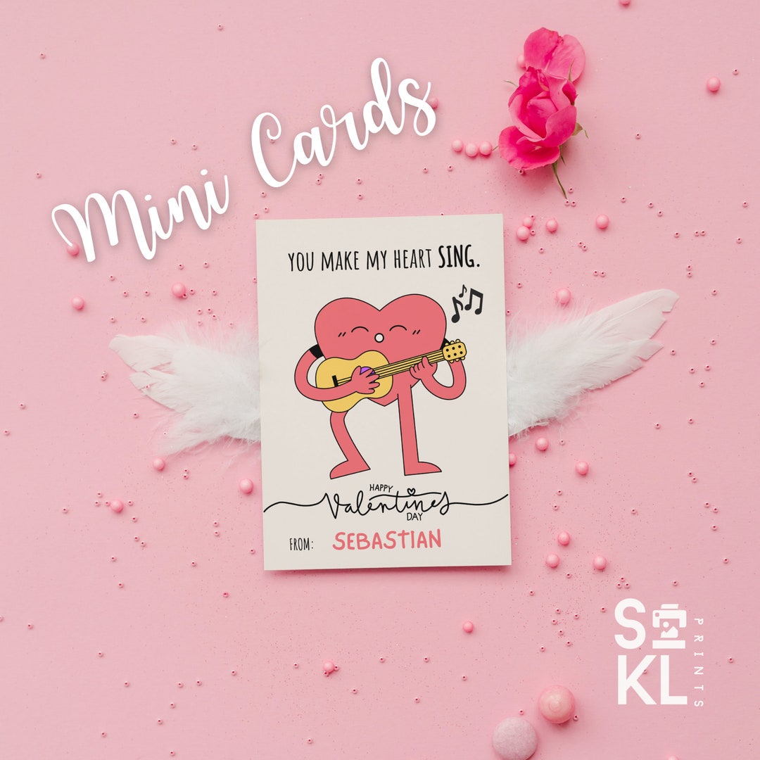 Editable - HEARTS Valentines Mini Cards Template, Personalizable, Easy ...