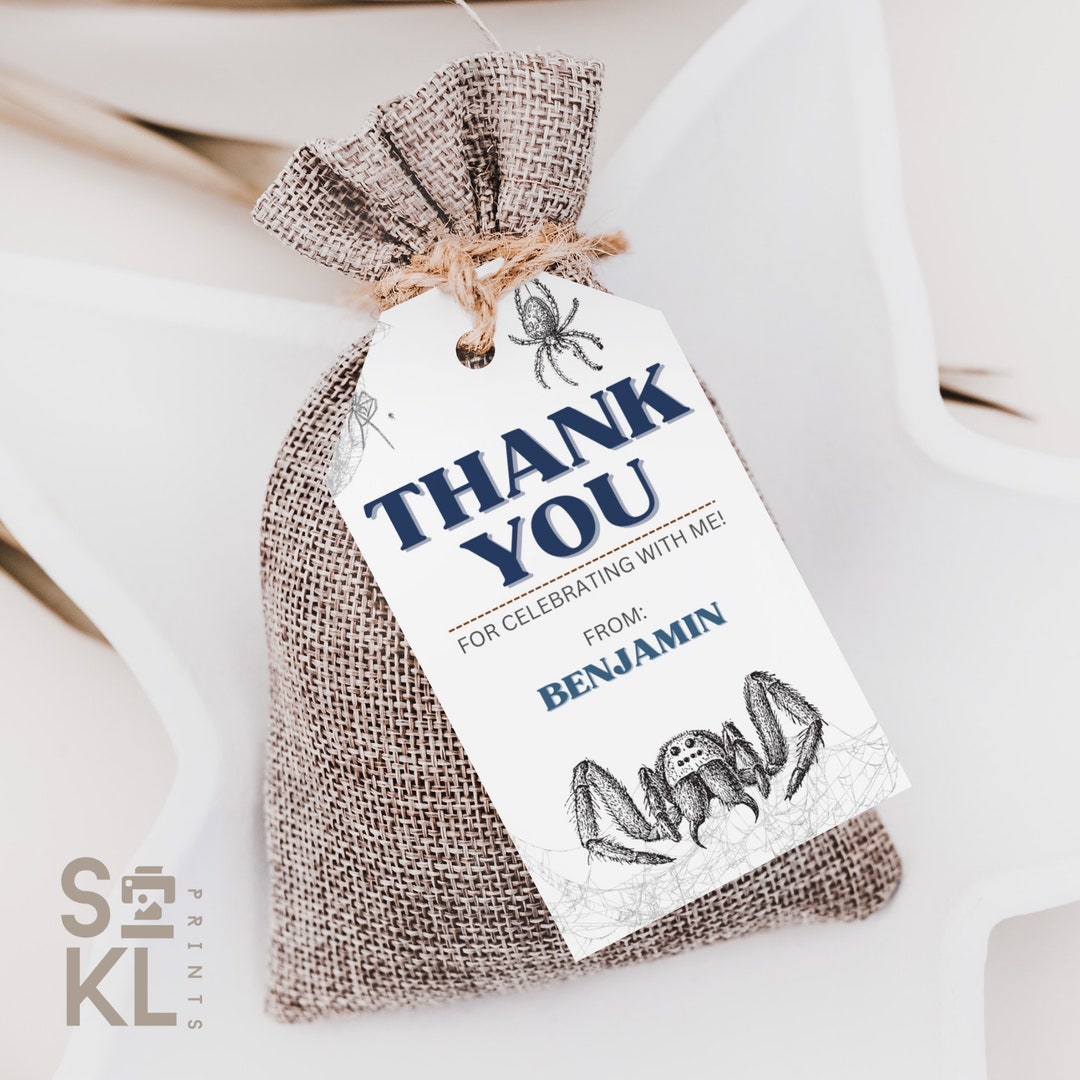 Editable - SPIDER Theme Birthday Party Favor Tags, Personalized Party ...