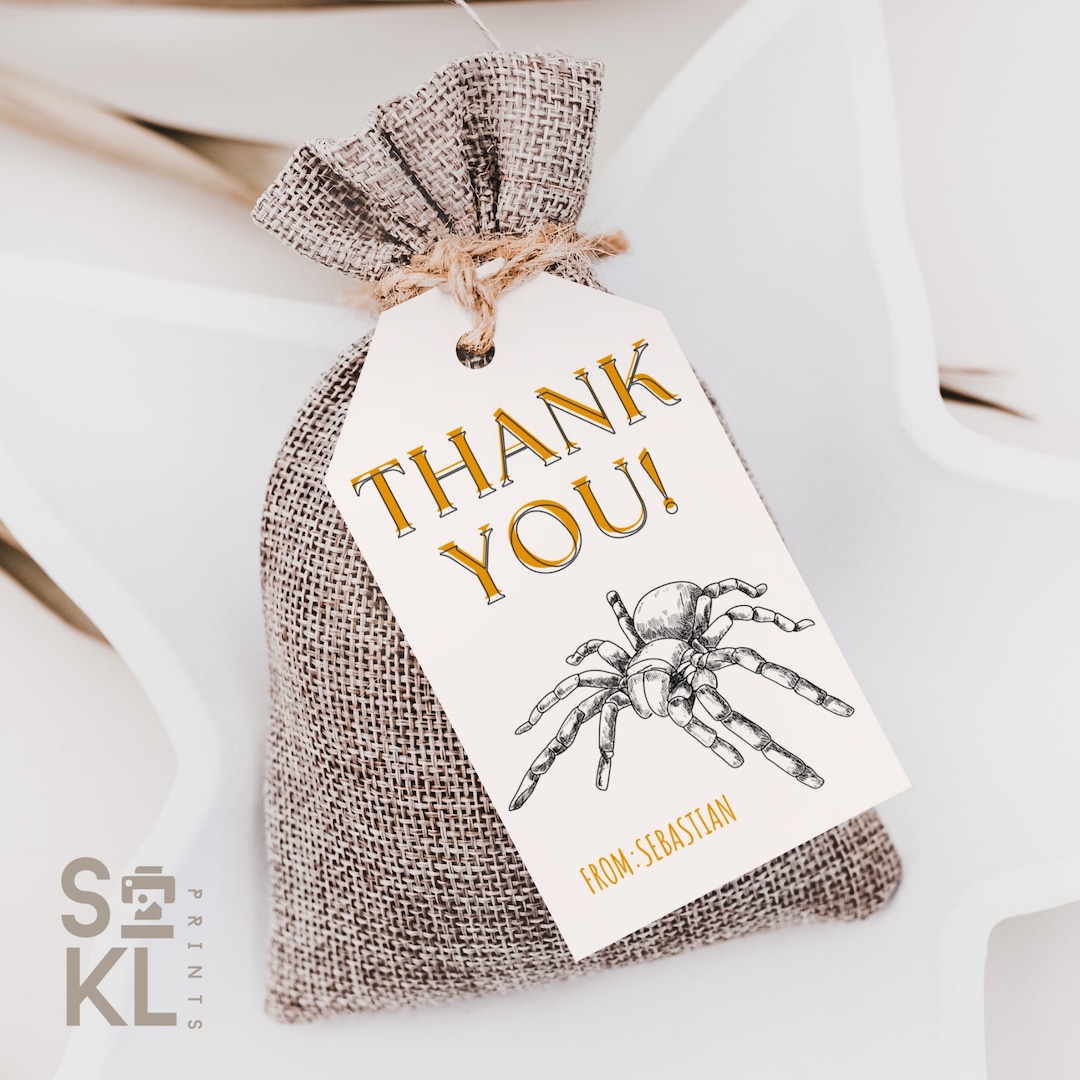 Editable - MINIMALIST SPIDER Theme Birthday Party Favor Tags ...
