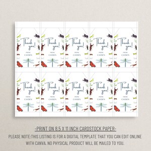 Editable - Insects Theme Birthday Party Favor Tags, Personalized Tags ...