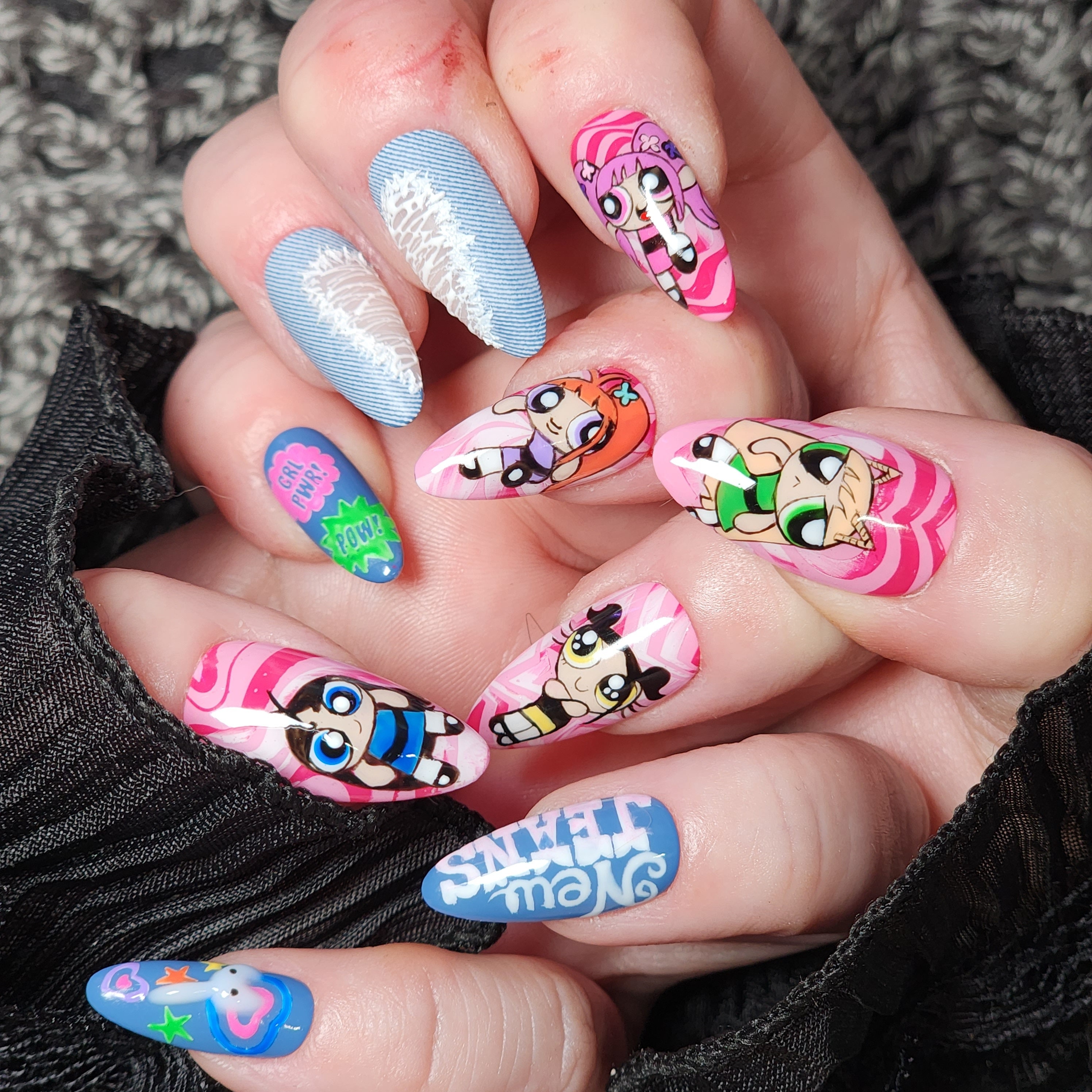 New Jeans Powerpuff Girls Luxury Press on Nails - Etsy