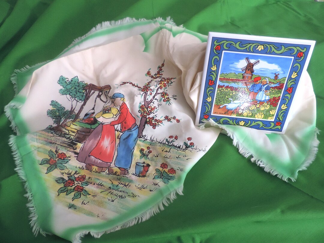 Dutch Couple Scarf and Dutch Couple Tile - Etsy